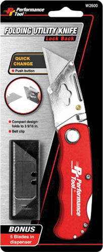 Performancetool W2600 LB Utility Knife - Red #W2600 – MX PowerPlay